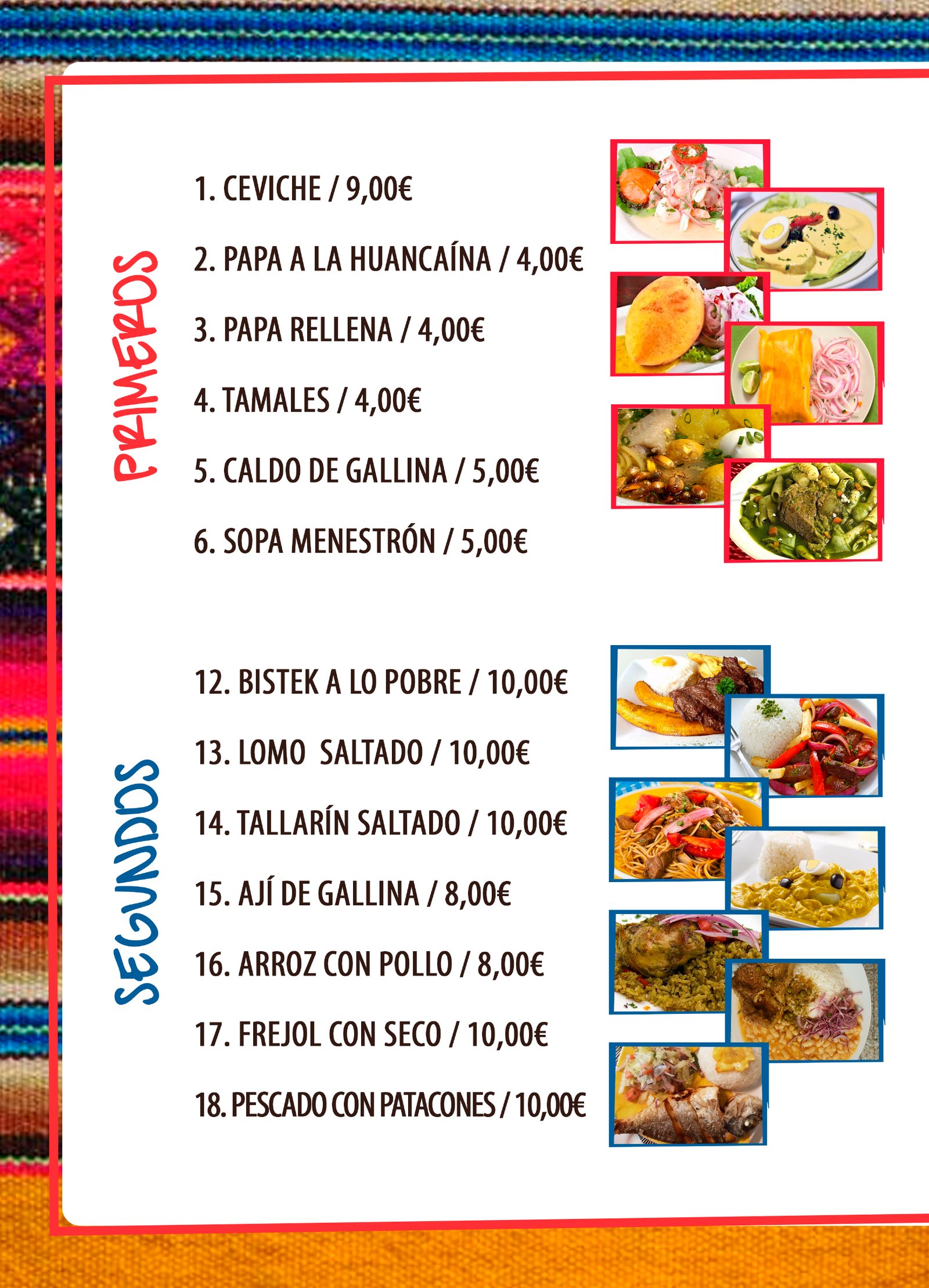 Tia Julia Bar Peruano – Menu-Diario